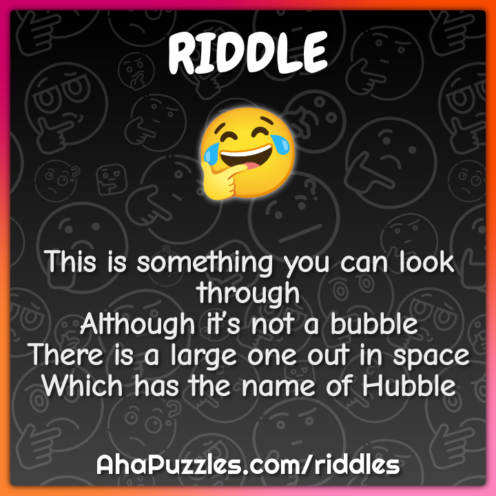 This is something you can look through Although it’s not a bubble ...